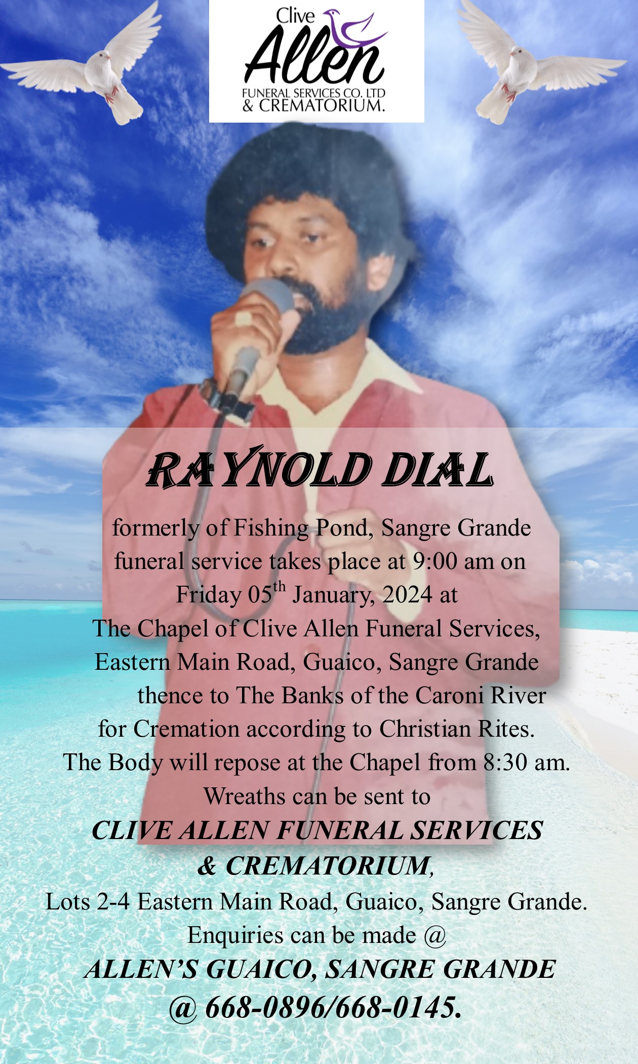 RAYNOLD DIAL – Clive Allen Funeral Services Co. Ltd & Crematorium