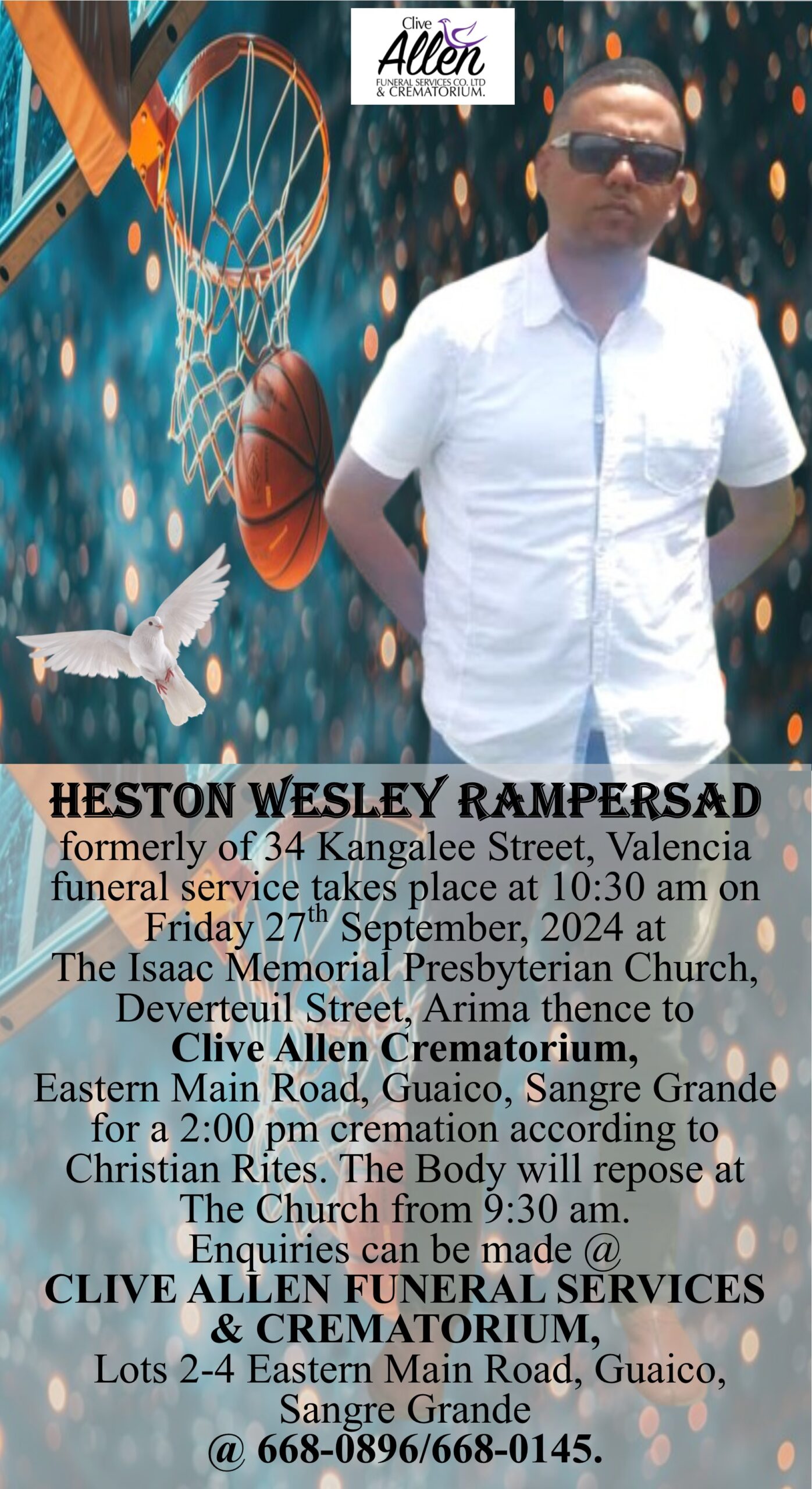 HESTON WESLEY RAMPERSAD – Clive Allen Funeral Services Co. Ltd ...