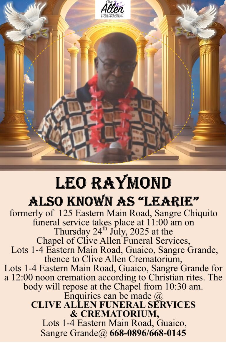LEO RAYMOND – Clive Allen Funeral Services Co. Ltd & Crematorium