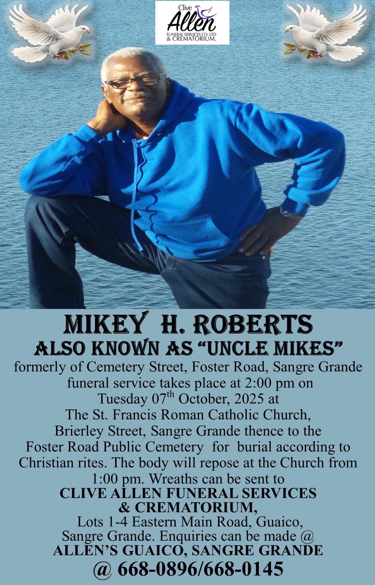 MIKEY H. ROBERTS – Clive Allen Funeral Services Co. Ltd & Crematorium